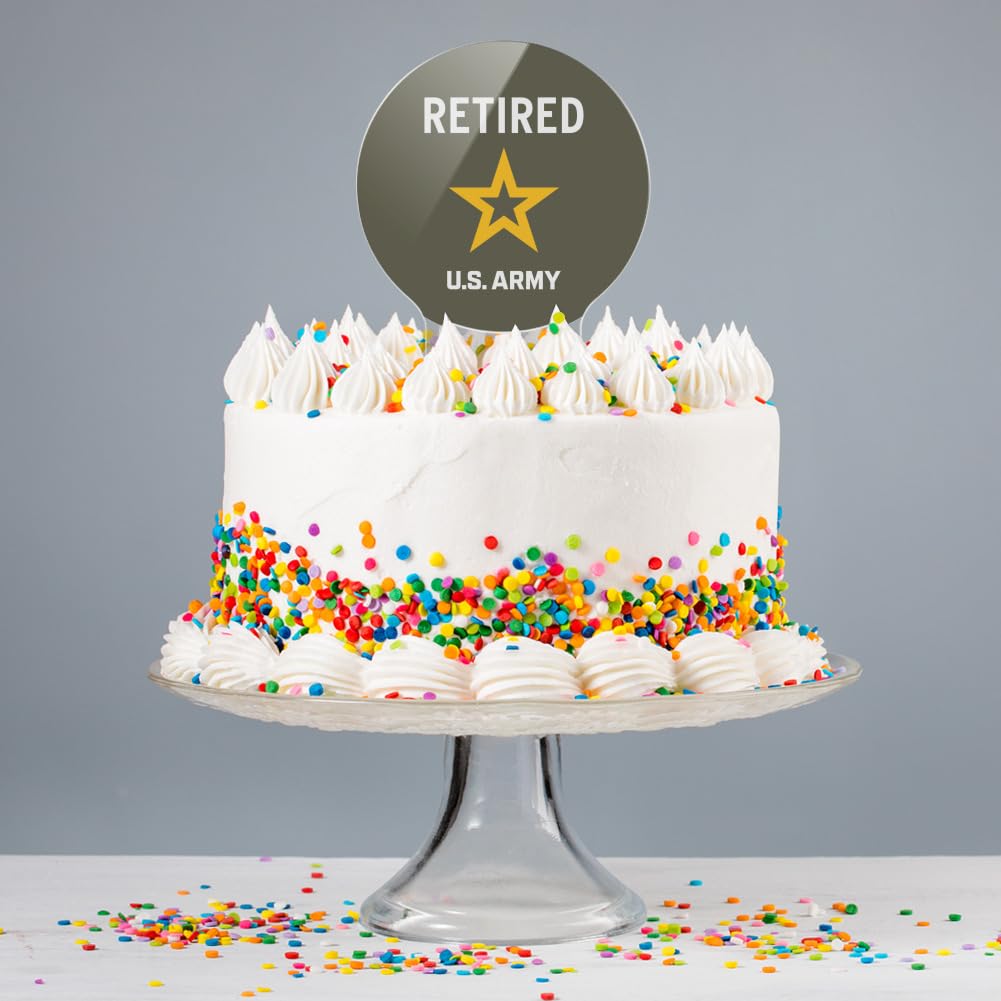 Acrylic U.S. Army Retired Logo Cake Topper Party Decoration for Wedding Anniversary Birthday Graduation