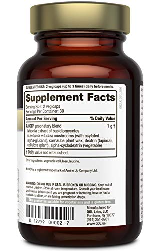 Premium Kinoko Gold AHCC Supplement–500mg of AHCC per Capsule–Supports Immune Health, Liver Function, Maintains Natural Killer Cell Activity & Enhances Cytokine Production–60 Veggie Capsules