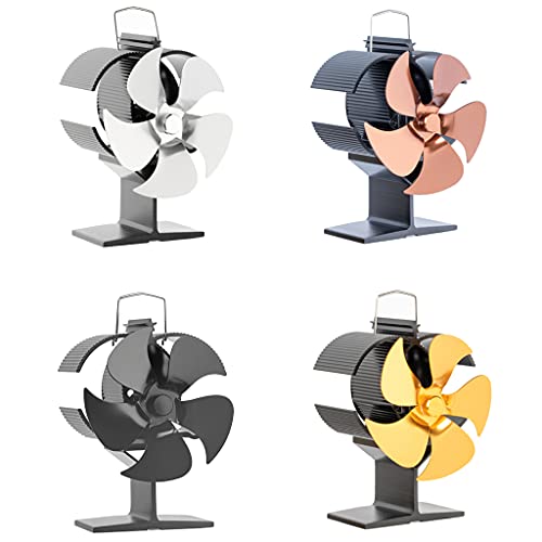 Practical Wood Log Stove Fan Quiet With 5 Heat Powered Fan Efficient Winter Warmer Circulating Warm Air Heat Powered Stove Fan For Wood Burning Stove