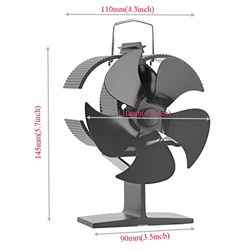 Practical Wood Log Stove Fan Quiet With 5 Heat Powered Fan Efficient Winter Warmer Circulating Warm Air Heat Powered Stove Fan For Wood Burning Stove