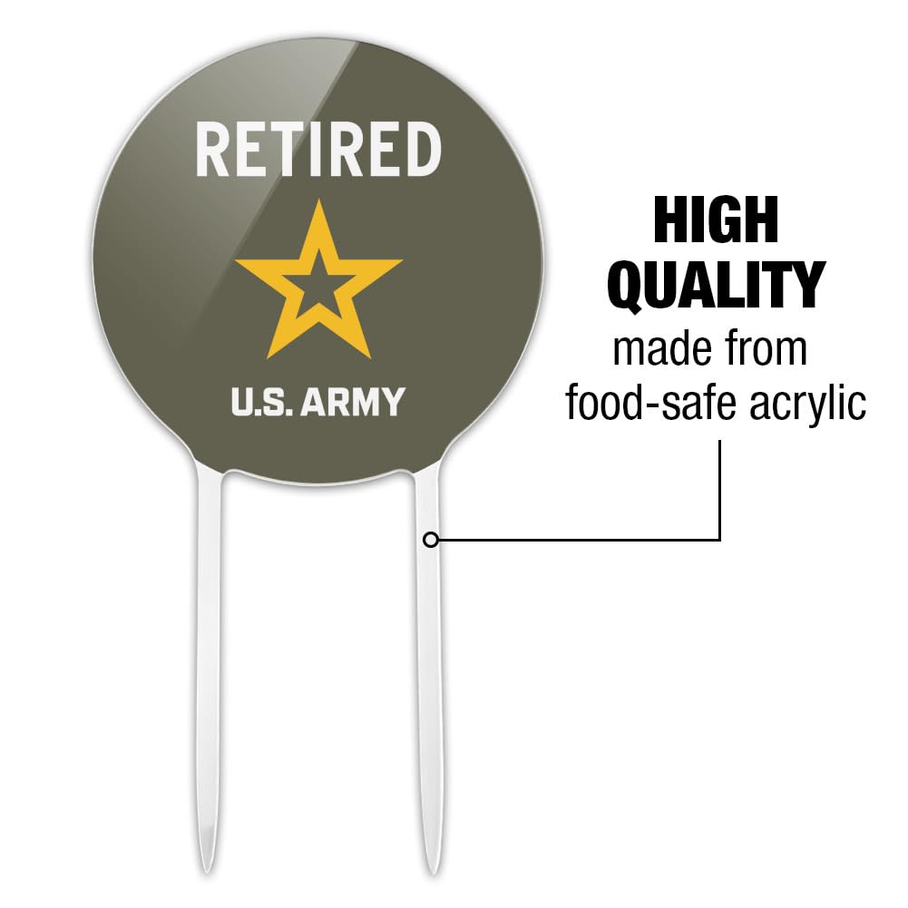 Acrylic U.S. Army Retired Logo Cake Topper Party Decoration for Wedding Anniversary Birthday Graduation