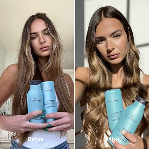 Pureology Strength Cure Strengthening Shampoo & Conditioner Bundle | For Damaged, Color Treated Hair | Sulfate-Free | Vegan | Updated Packaging | 9 Fl. Oz.
