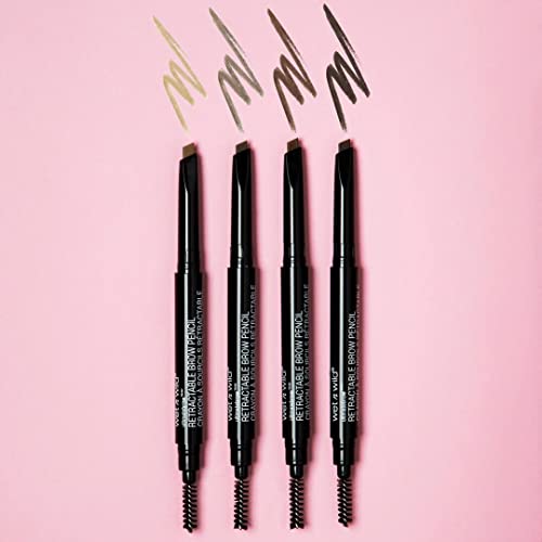 Wet n Wild Ultimate Eyebrow Retractable Definer Pencil, Medium Brown, Dual-Sided Brow Brush, Fine Tip, Shapes, Defines, Fills Brow Makeup