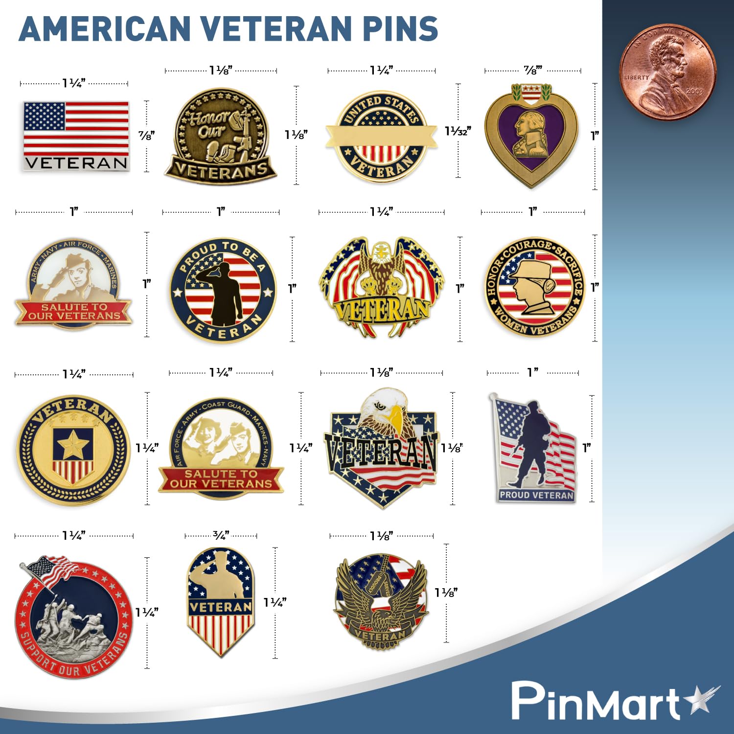 PinMart Proudly Served Veteran Pin – Patriotic American Lapel or Hat Pin – Proud to be Retired Army, Navy, Air Force or Marine Corps – Gold Plated Enamel with Secure Clutch Back