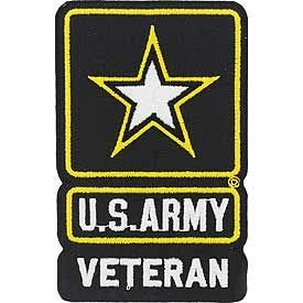 US Army, Star Logo Veteran - Decorative Patches, Embroidered Iron On Patch - 3.75"