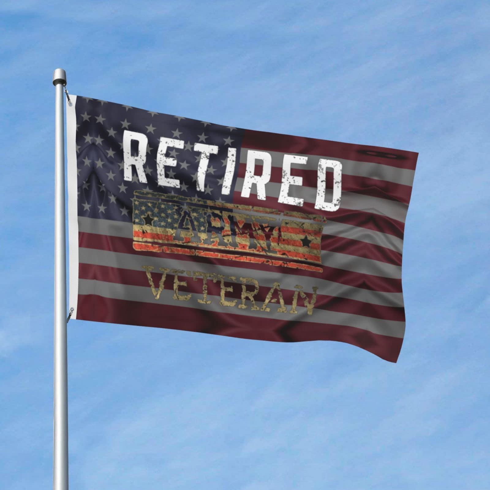 Army Retired Flag Flag 3x5 Feet Double-Sided Outdoor Decoration