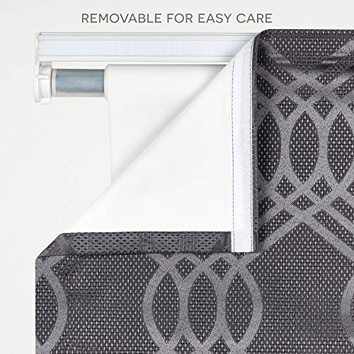 Exclusive Home Curtains Prague Trellis 100% Blackout Polyester Roman Shade, 23"x64", Grey