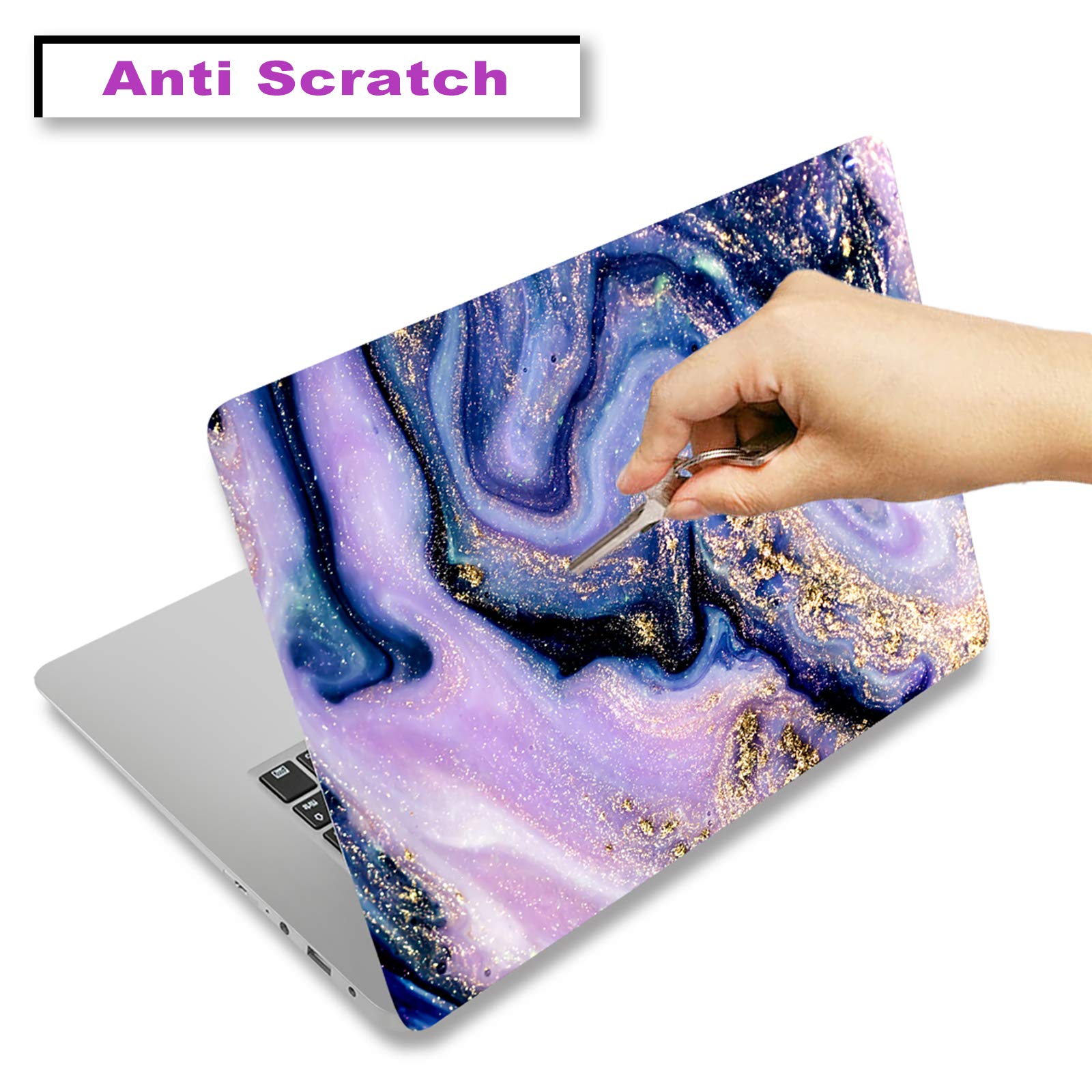 ArtSo Laptop Skin Sticker Decal,16.5” 17” 17.3 inch Laptop Universal Netbook PC Notebook Vinyl Reusable Skin Sticker Cover Art Case Protector Personalized, Free 2 Wrist Pad,Purple Marble