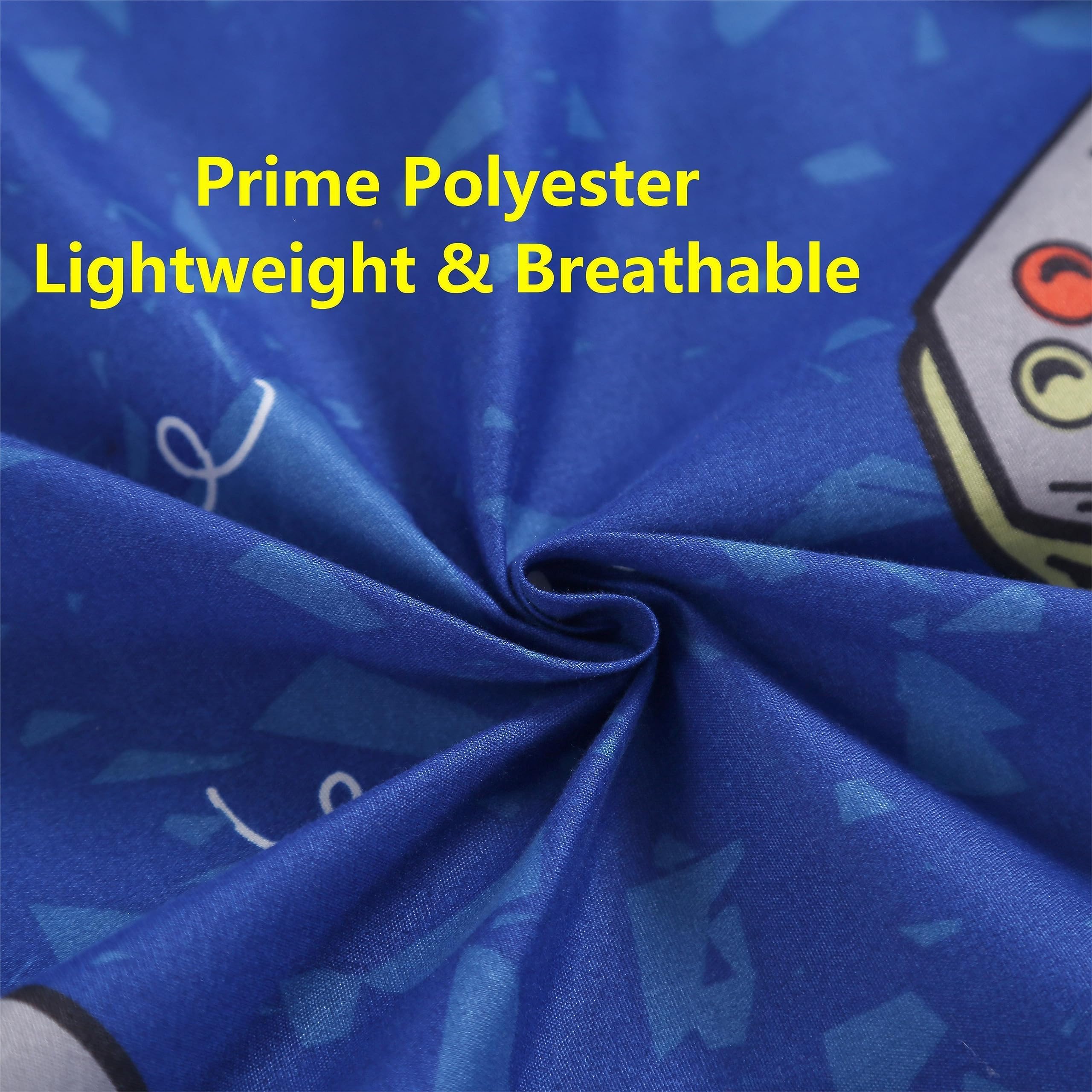 SDIII 4PCS Blue Gamer Sheets Set Full, Bed in a Bag Gaming Bedding Sheet Full, Wrinkle and Fade Resistant, Cute Bedding Sheets for Kids, Boys and Girls, Full