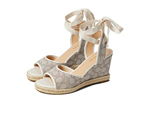 COACH Page Jacquard Wedge Beige 8.5 B (M)