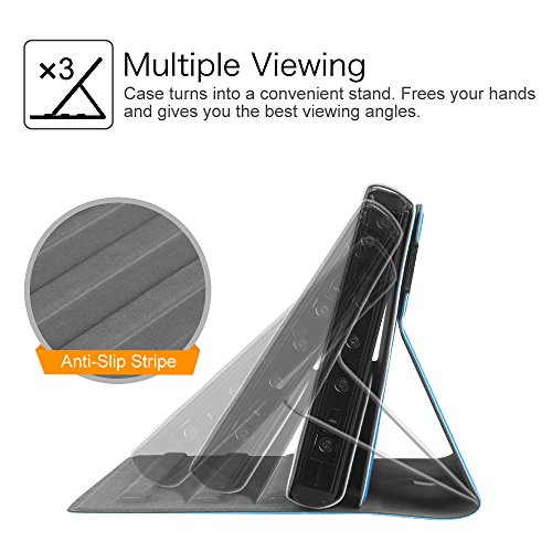 Fintie Protective Case for Nintendo Switch - [Multi-Angle Viewing] Ultra Slim Vegan Leather Play Stand Cover with Elastic Strap for Nintendo Switch 2017 - Royal Blue