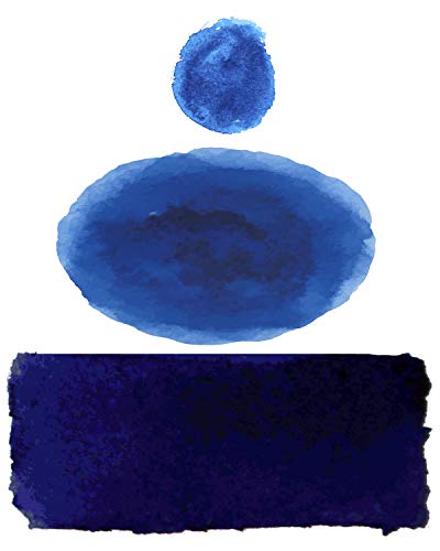 Abstract Blue No.7 Bold Geometric Shapes Wall Art Prints. Set of 4 8x10 UNFRAMED Modern Watercolor Decor. Shades of Navy, Royal, Indigo Blue & White.