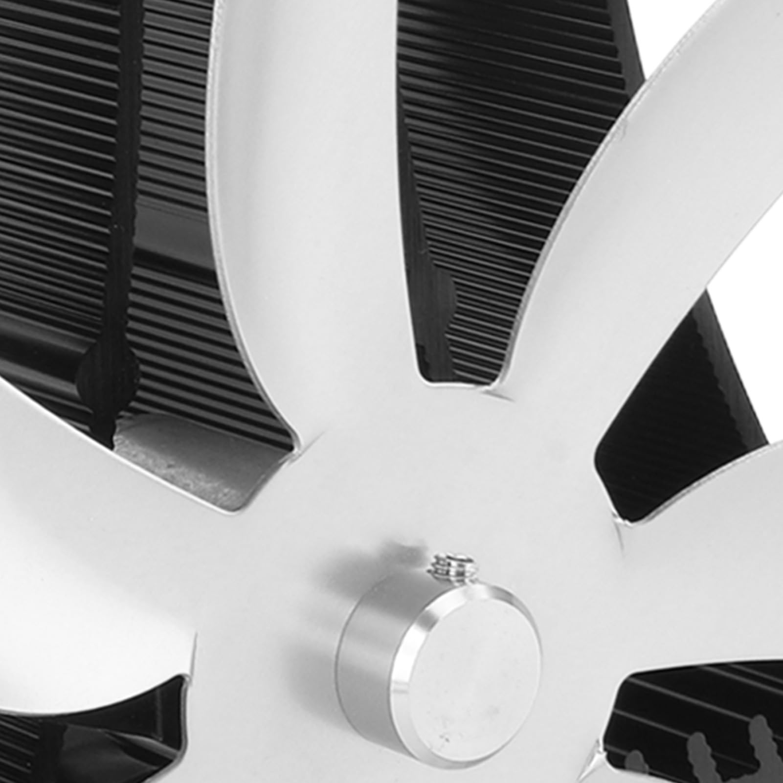 Wood Stove Fan 7 Blade Heat Powered Silent Motors Magnetic Wall Mount (Silver)