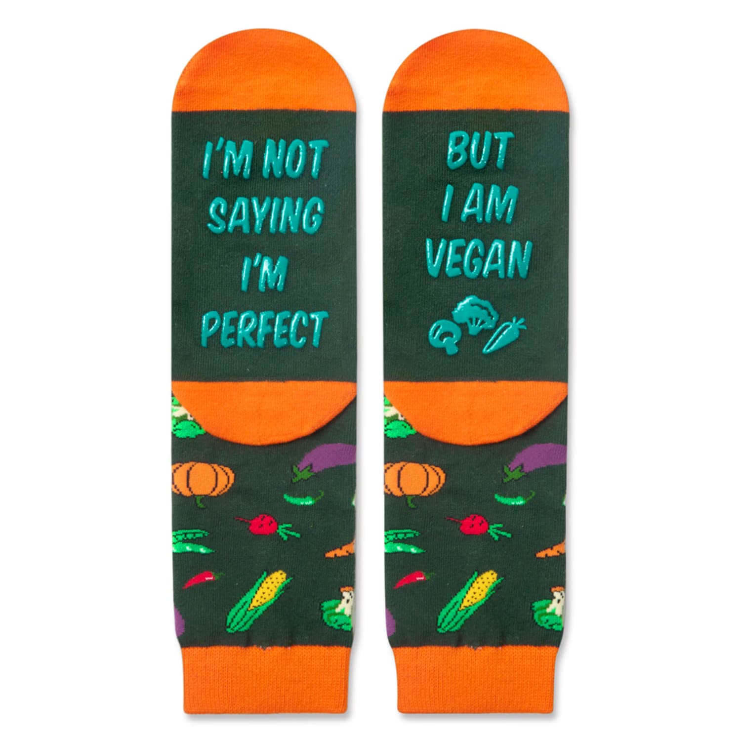 HAPPYPOP Funny Vegan Gifts Ideas for Women - Vegetarian Gifts Men, Vegan Socks Vegetable Socks For Her