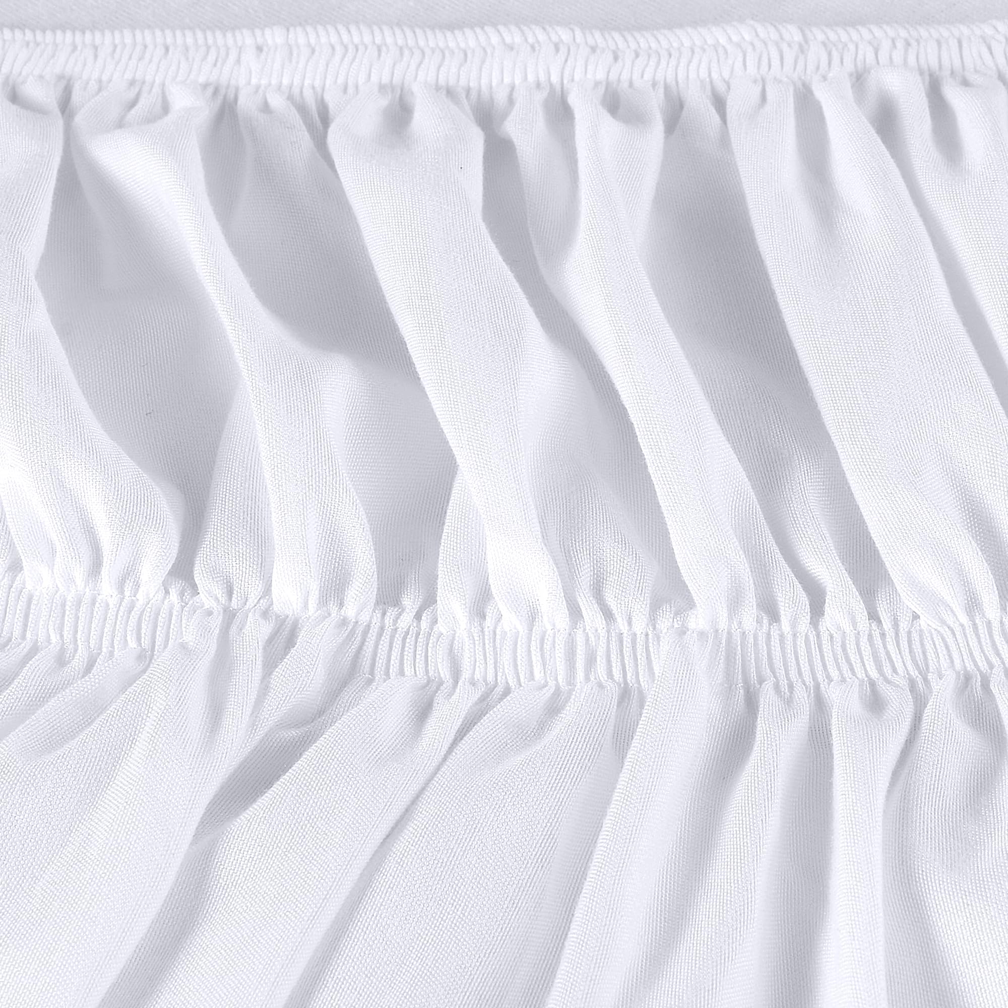 Utopia Bedding Full Elastic Bed Ruffle - Easy Wrap Around Ruffle - Microfiber Bed Skirt with Adjustable Elastic Belt 16 Inch Tailored Drop - Hotel Quality Bedskirt, Fade Resistant (Full, White)