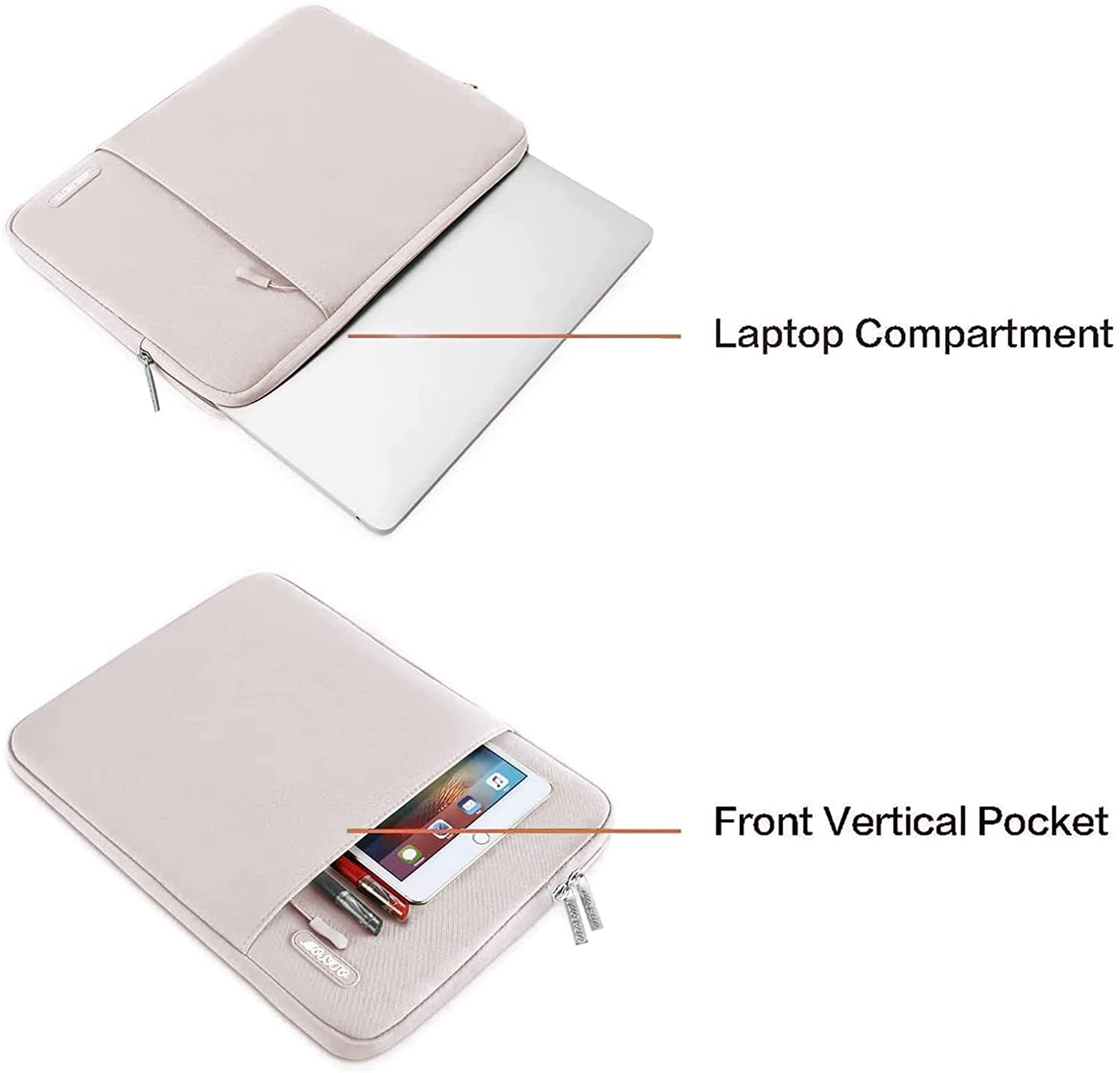 MOSISO Laptop Case 16 inch, 15-15.6 inch Laptop Sleeve Compatible with MacBook Pro 16 M4 M3 M2 M1, HP Acer Dell Lenovo ASUS Notebook, Polyester Vertical Computer Sleeve Bag with Pocket, Stone Gray