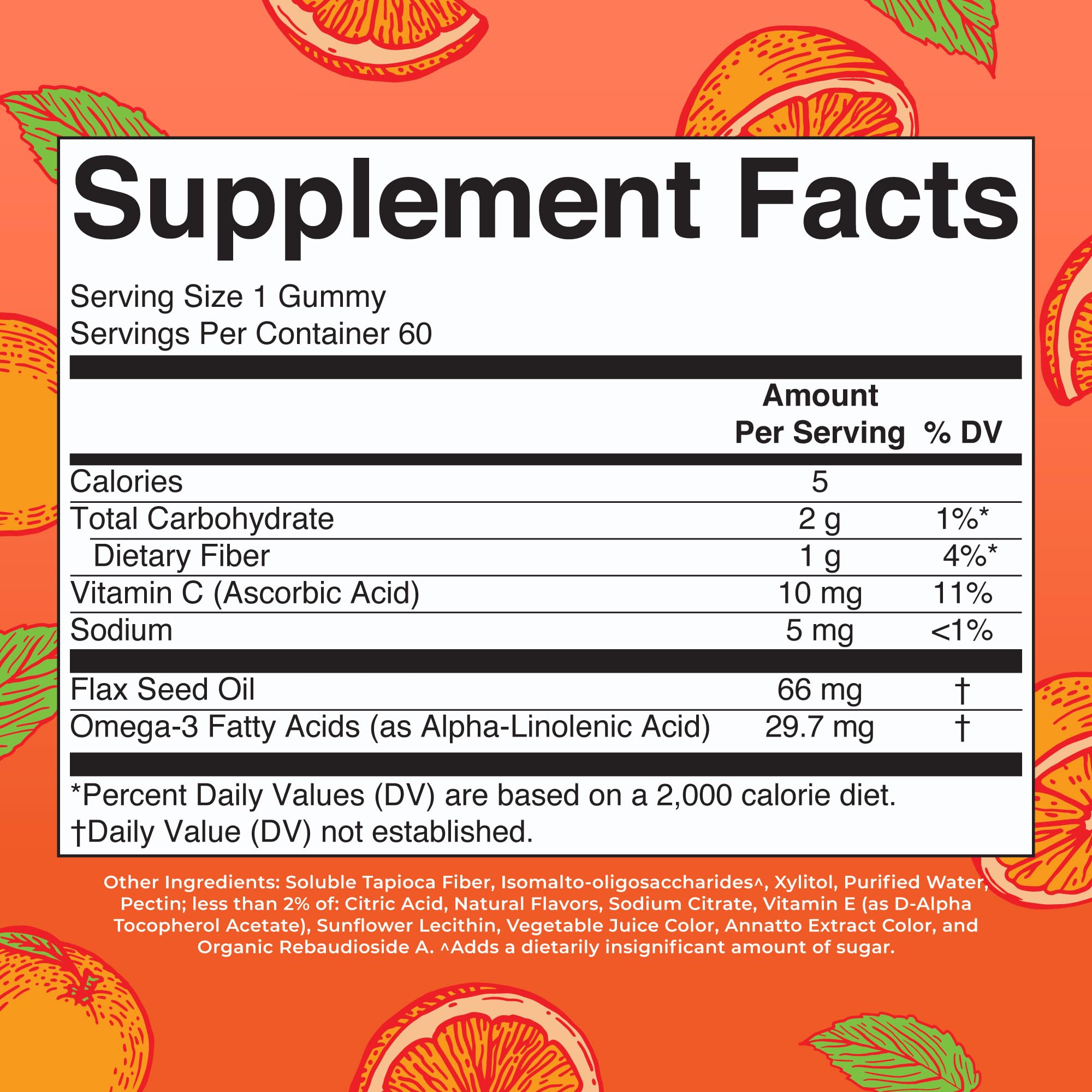 MaryRuth Organics Vegan Omega 3 Gummies for Adults | 2 Month Supply | Sugar Free Supplement with Vitamin C | Flaxseed Oil Immune Support | Overall Wellness | No Fish Taste | 60 Count