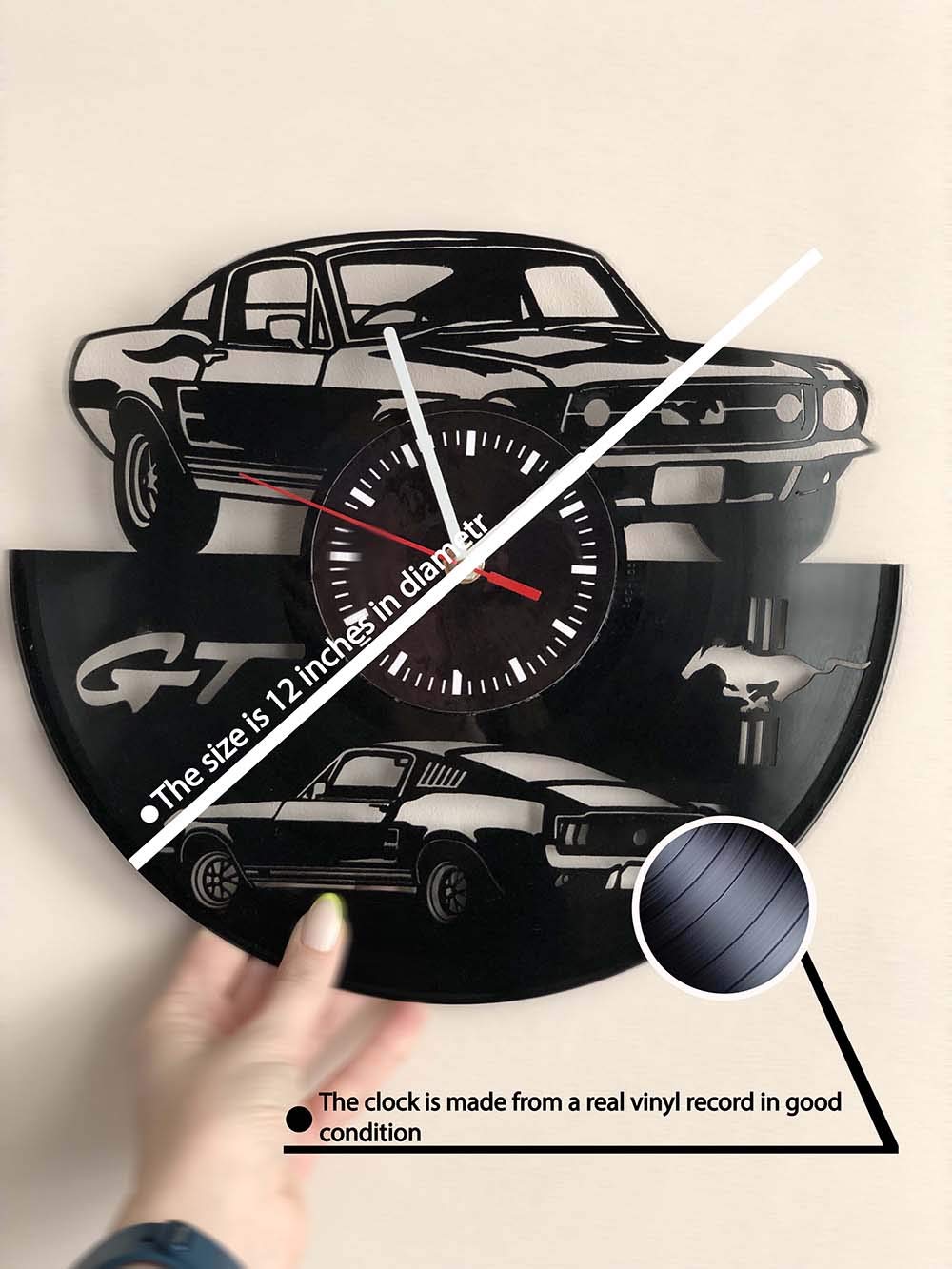 Kovides U.S. Army Vinyl Record Wall Clock USA Army Wall Art Wall Clock Large U.S. Arm Vinyl Clock Army Clock U.S. Army Wall Clock Modern U.S. Army Gift U.S. Army Home Decoration Gift for Men