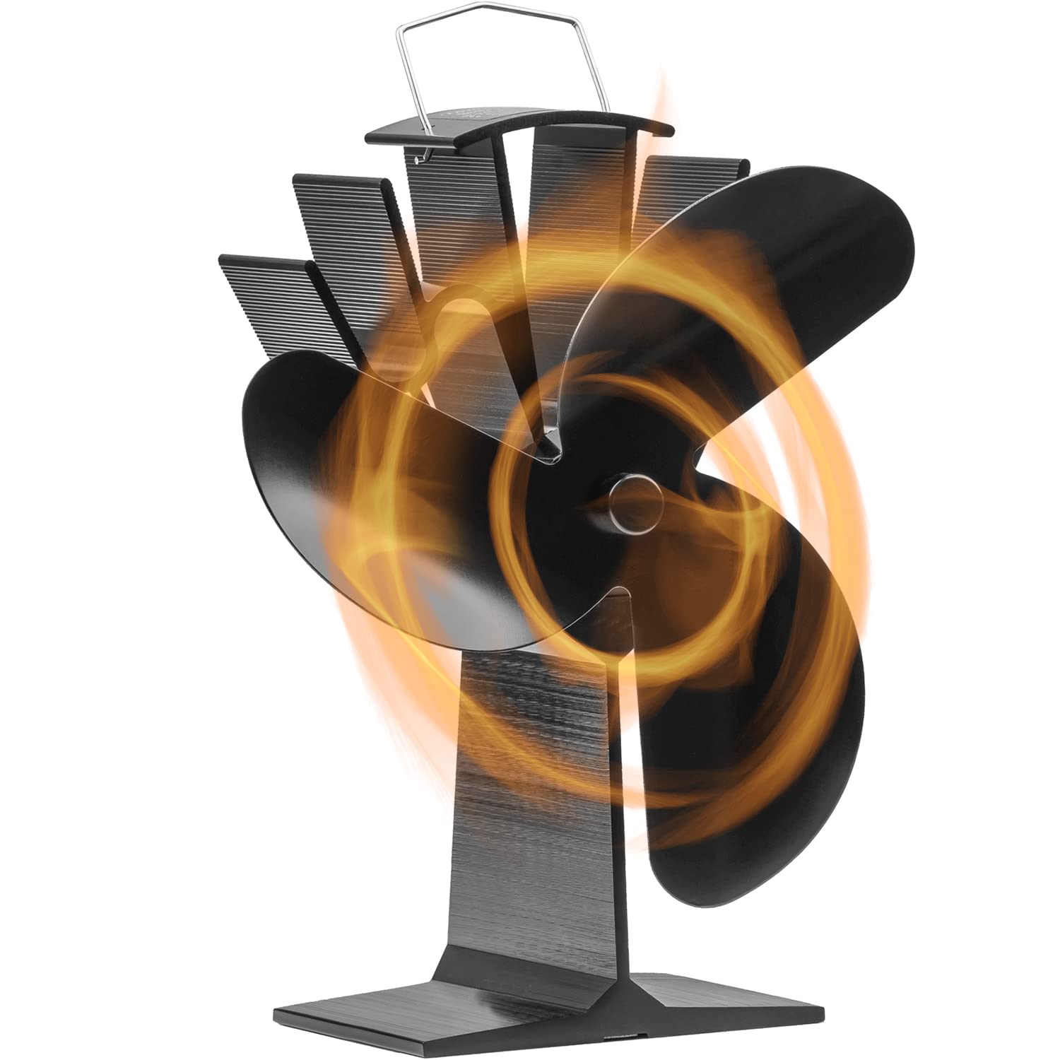 HAWCAFU Wood Stove Fan Heat Powered Fireplace Fan 3 Blades Stove Fan for Log Burner/Wood burning Stove/Fireplace