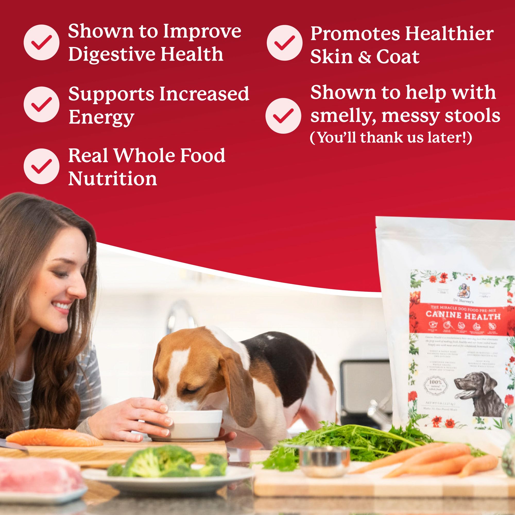 Dr. Harvey's Canine Health Miracle Dog Food, Human Grade Dehydrated Base Mix for Dogs with Organic Whole Grains and Vegetables (Trial Size 6.5 Oz)