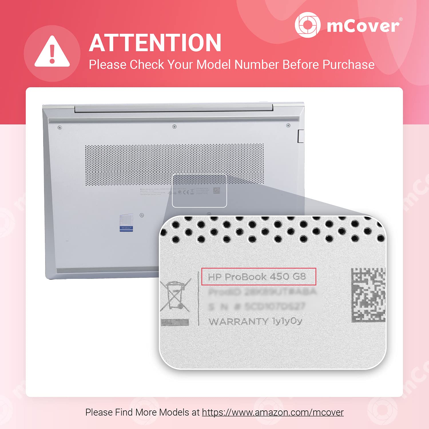 mCover Case Compatible ONLY for 2021~2024 15.6" HP ProBook 450 | 455 G8 / G9 / G10 Series Windows Notebook PC (NOT Fitting Other HP Models) - Purple