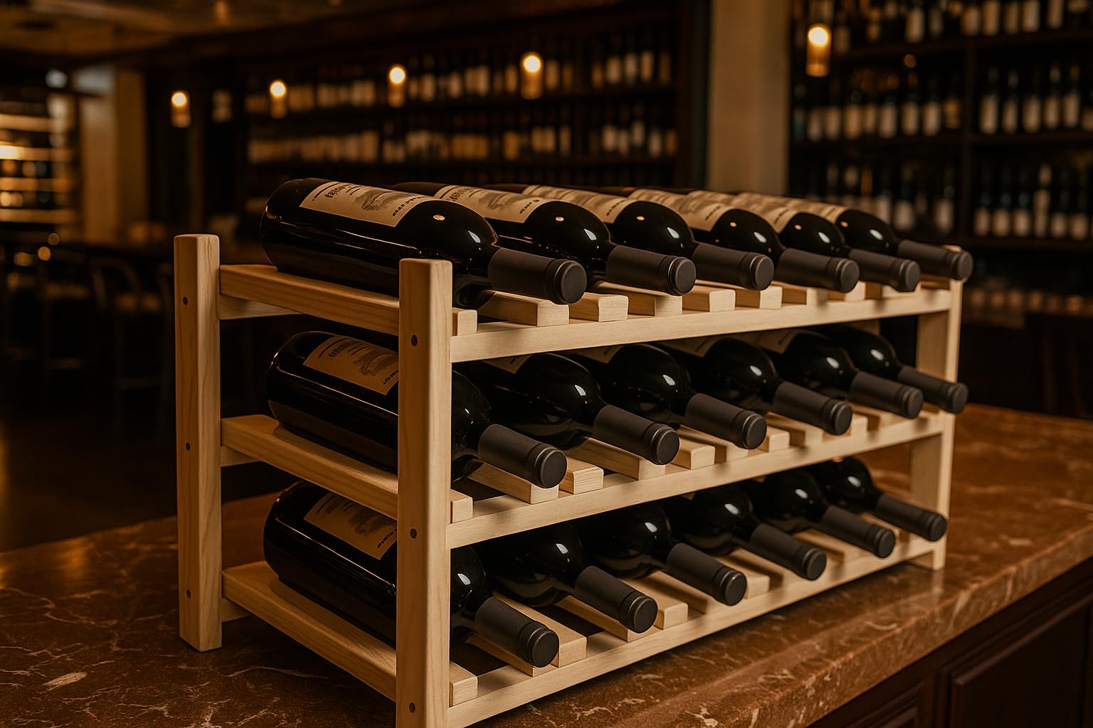 Wine Racks America Pine 72 Bottle Stackable. Unstained