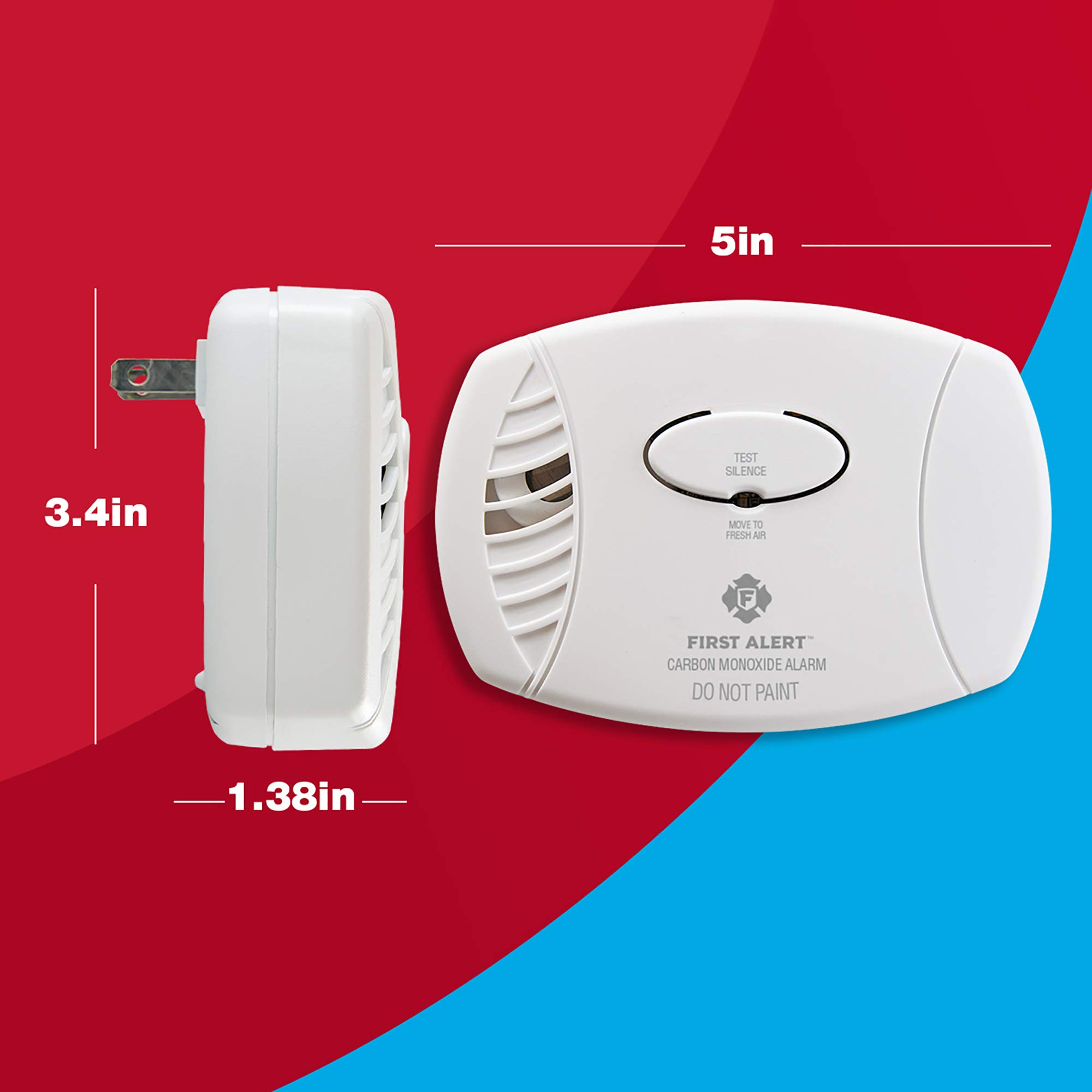FIRST ALERT Plug-In Carbon Monoxide Detector with Battery Backup, 3-Pack, CO605