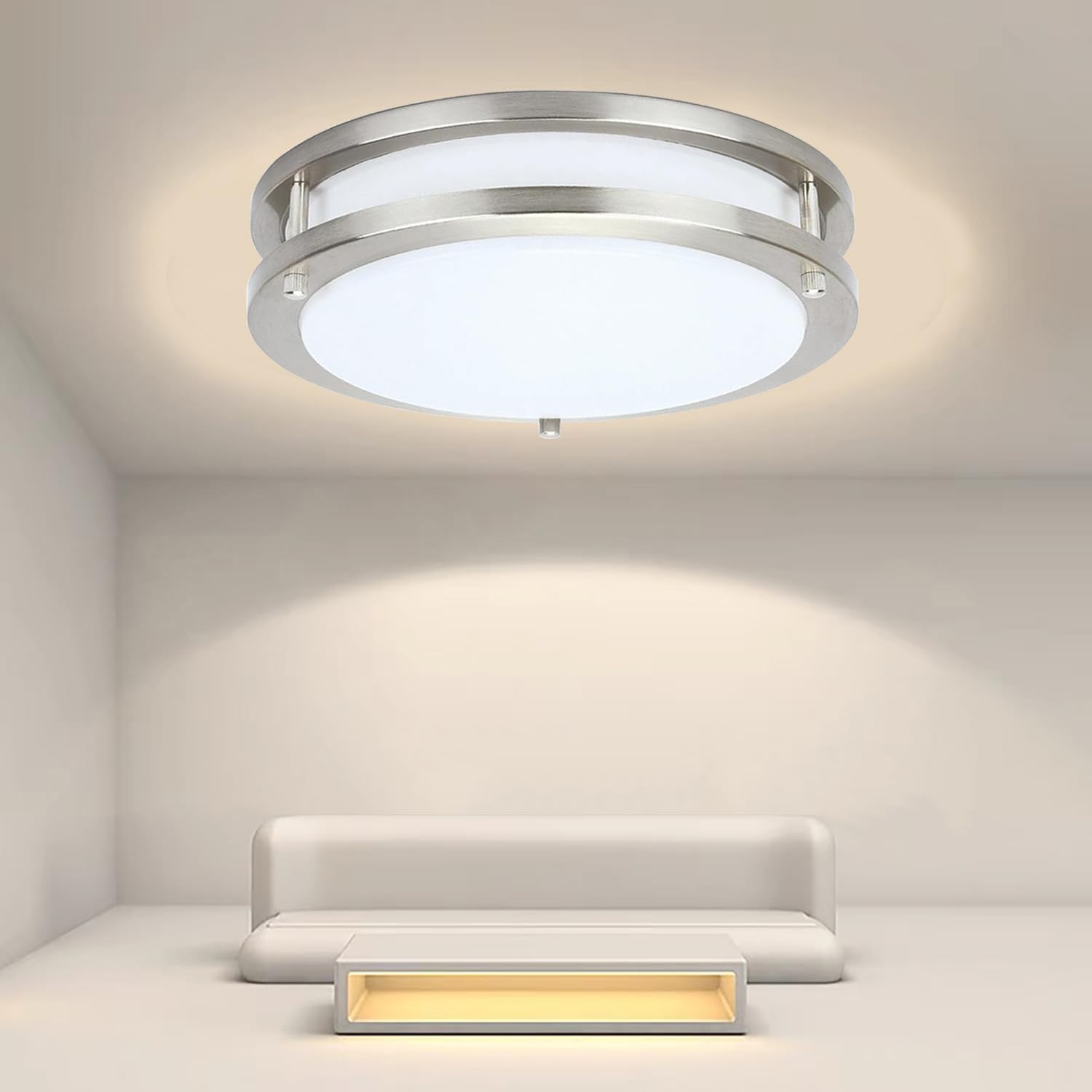 Drosbey 36W LED Ceiling Light Fixture, 13in Flush Mount Light Fixture, Ceiling Lamp for Bedroom, Kitchen, Bathroom, Hallway, Stairwell, Super Bright 3200 Lumens, 5000K Daylight White
