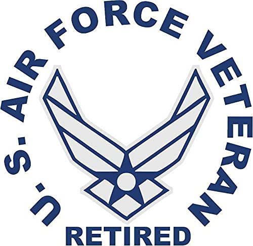 Sticker U S Air Force Veteran Retired Decal United States Army Military for Car Truck Window Laptop Bumper US Flag 5 1/2 in