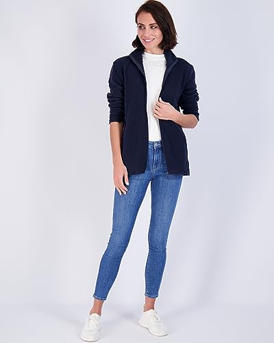Real Essentials 2 Pack Women's Classic-Fit Womens Women Long-Sleeve Sweatshirt Sweater Pullover Warm Full Outerwear Zipped Long Sleeve Full-Zip Polar Soft Fleece Jacket - Set 8, S