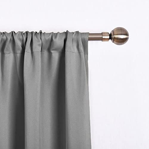 NICETOWN Tie Up Curtain for Kitchen - Roman Shade for Window Thermal Insulated Energy Saving Rod Pocket Short Curtain Panel for Camper RV, Silver Grey, W46 X L63, 1 Piece