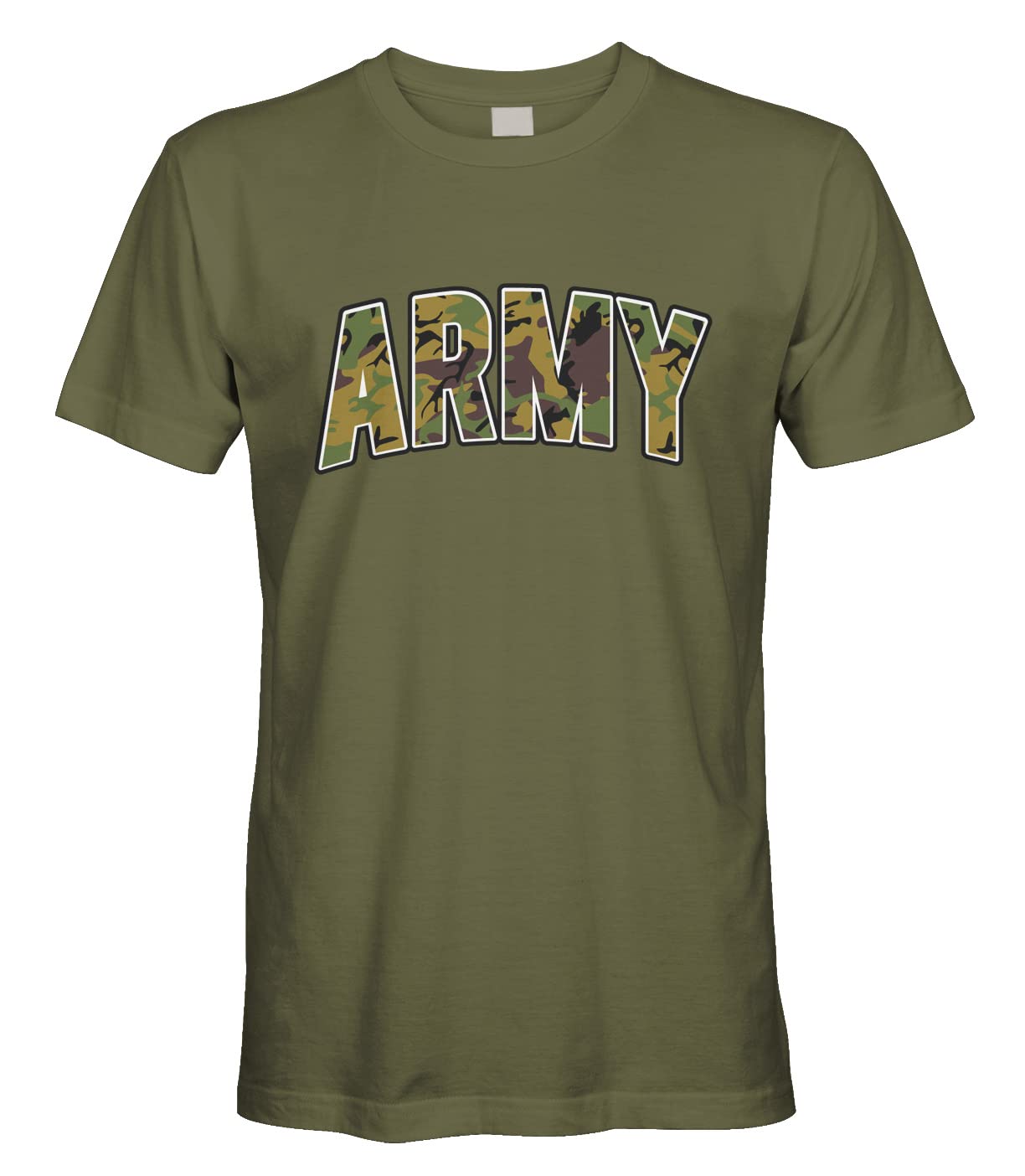 Men's Classic Camouflage Army Military Infantry T-Shirt (Olive Green, X-Large)