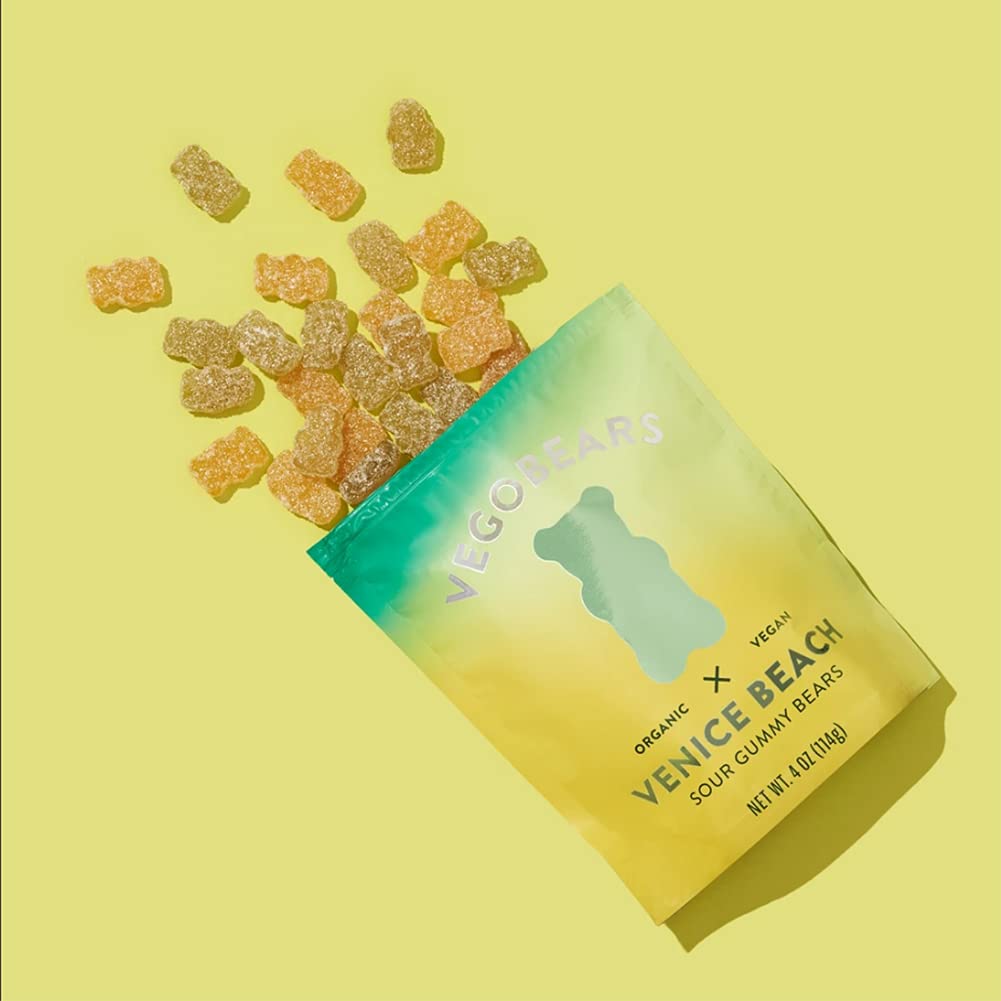 VegoBears Vegan Gummy Bears Variety Pack – Organic Gummy Bears, Vegan Gummies, Organic Candy, Vegan Candy, Gelatin-Free Gummies