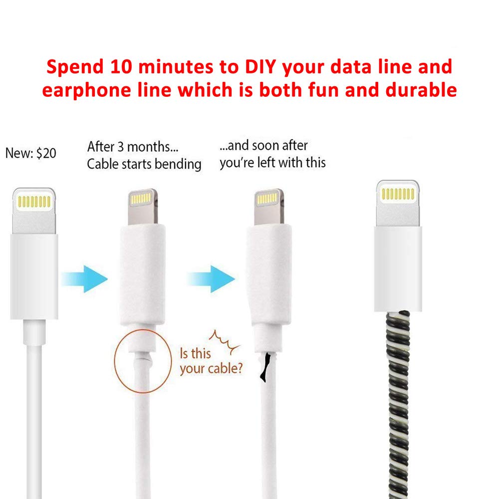 ZOSTLAND Blue ET Monster Set DIY Protectors Phone Ring Data Cable 5W 18W 20W USB Charger Data Line Earphone Wire Saver Protector Compatible iPhone 7 8 Plus X 11 12 13 14 15 Max iWatch (Upgrade Alien)