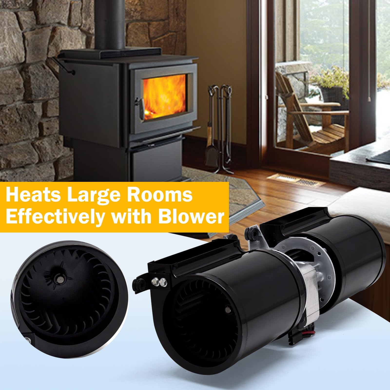 Criditpid Fireplace Blower Fan for Regency, Osburn, Regency Fireplace 910-157/P, Blower Motor Fan for Hampton HI300, Osburn FD006-1600, Rotom R7-RB167 Wood Stove Insert.
