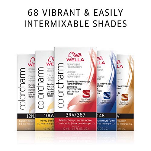 WELLA colorcharm Permanent Liquid Hair Color for Gray Coverage, 008NW Light Natural Warm Blonde