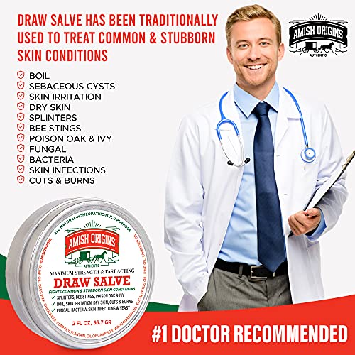 Drawing Salve Ointment 1oz, ingrown Hair Treatment, Boil & Cyst, Splinter Remover, Bug and Spider Bites, bee Sting, Mosquito bite Itch Relief, Poison Ivy, by Owell Naturals