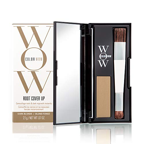 Color Wow Root Cover Up, Dark Blonde – Instantly cover greys + touch up highlights, create thicker looking hairlines, water resistant, sweat resistant - No mess multi award winning root touch up