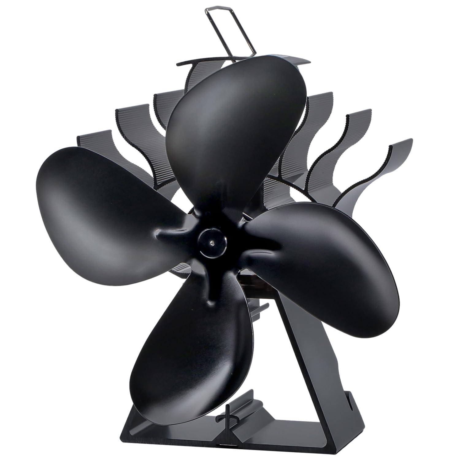 Komiikka 4-Blade Heat Powered Stove Fan for Wood/Log Burner, Fireplace Fan for Wood Burning Stove,Wood Stove Fan
