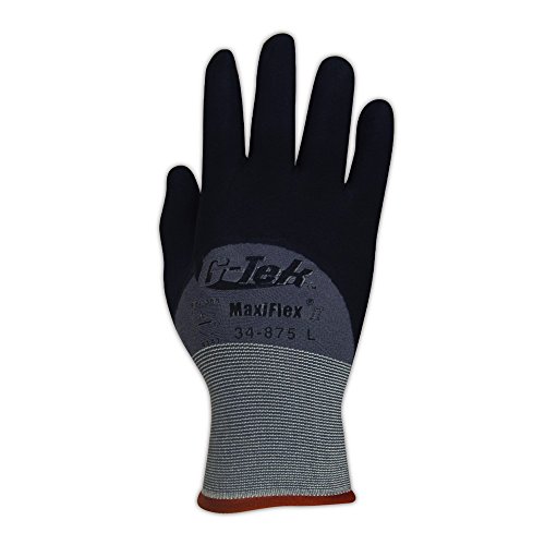 PIP 34-875/XL Maxi Flex Ultimate 34875 3/4 Foam Nitrile Palm Coated Gloves, 2XL, Black, XL (Pack of 12)
