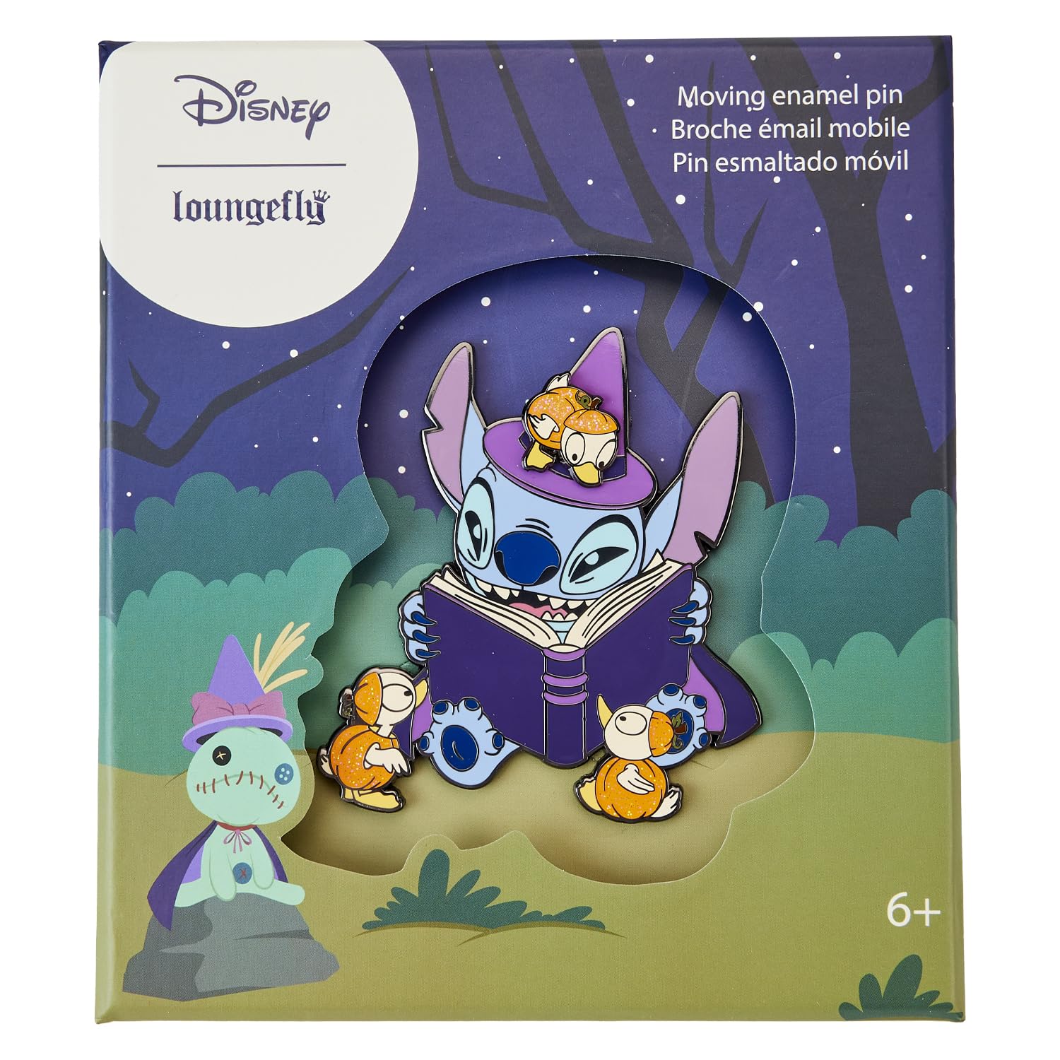 Loungefly Disney Stitch Spooky Stories Halloween 3" Collector Box Sliding Pin
