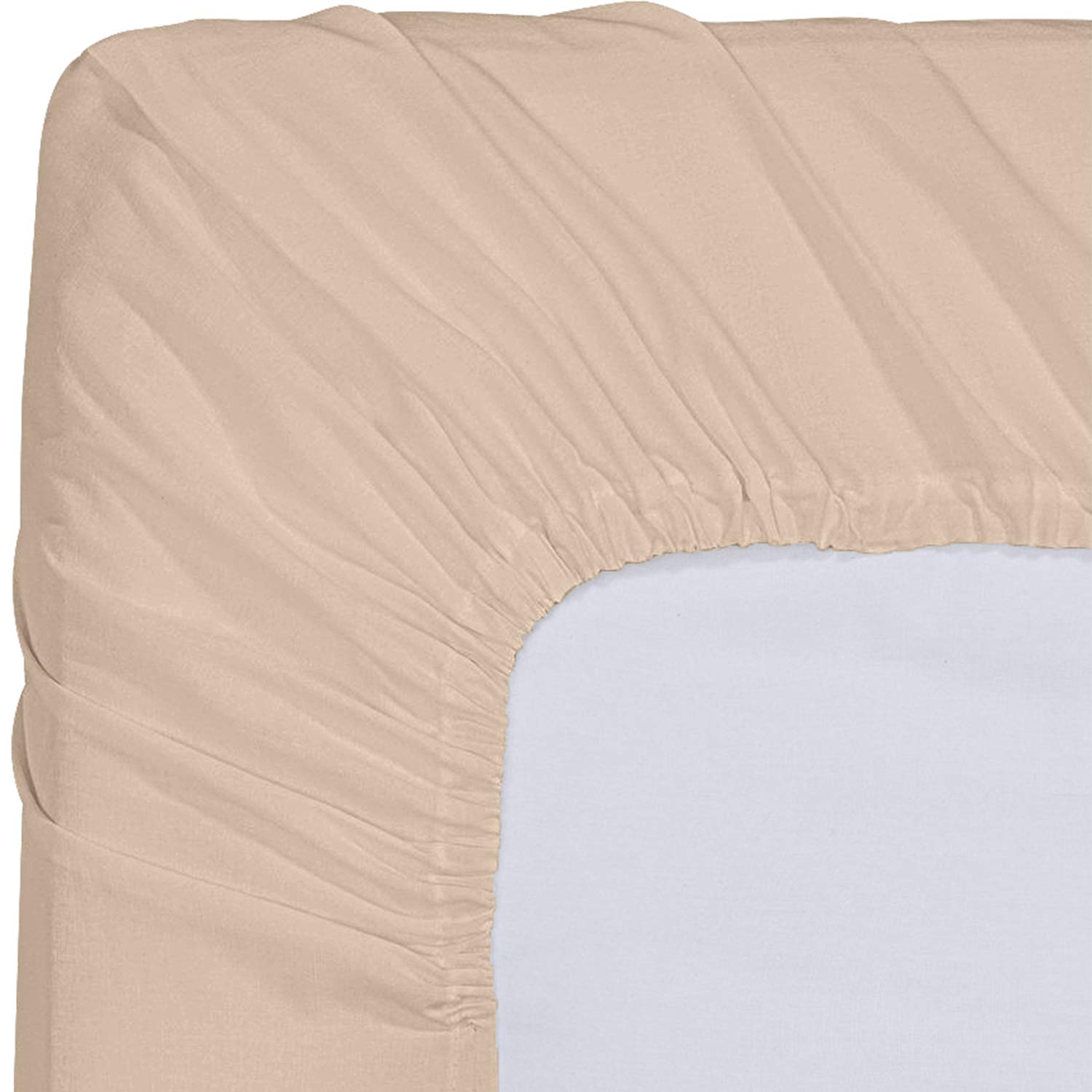 Utopia Bedding Full Fitted Sheet - Bottom Sheet - Deep Pocket - Soft Microfiber - Shrinkage and Fade Resistant - Easy Care -1 Fitted Sheet Only (Beige)