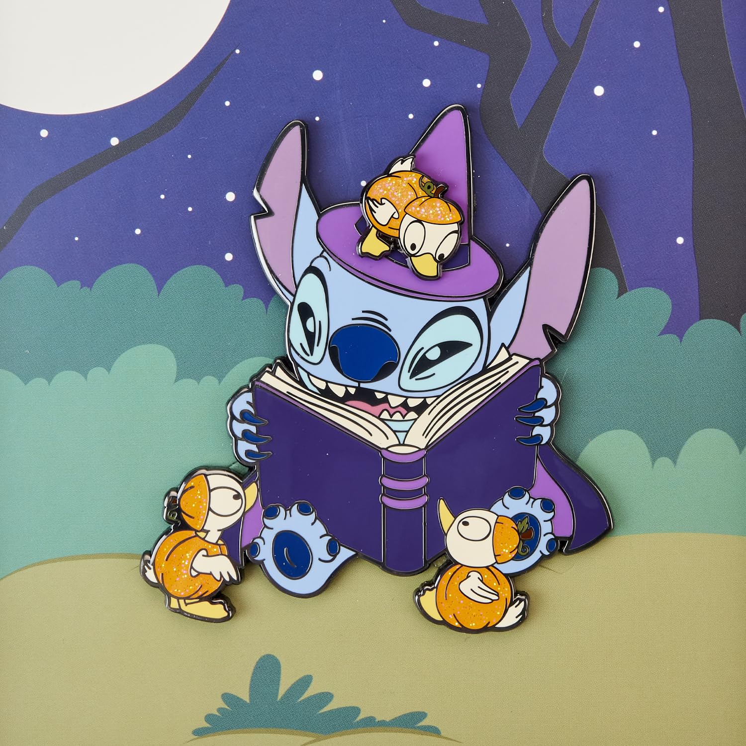 Loungefly Disney Stitch Spooky Stories Halloween 3" Collector Box Sliding Pin