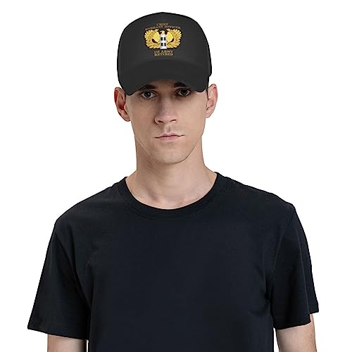 Tavos Army Retired Chief Warrant Officer Emblem Cw2 Trucker Hat for Men - Baseball Snapback Cap Outdoors Black