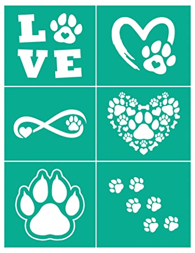 BOOLOOEN Silk Screen Stencils Self-adhesive Transfer Stencil Reusable Washable Mesh Stencil for Wood Fabric DIY Home Decor 8.5x11inch(love)