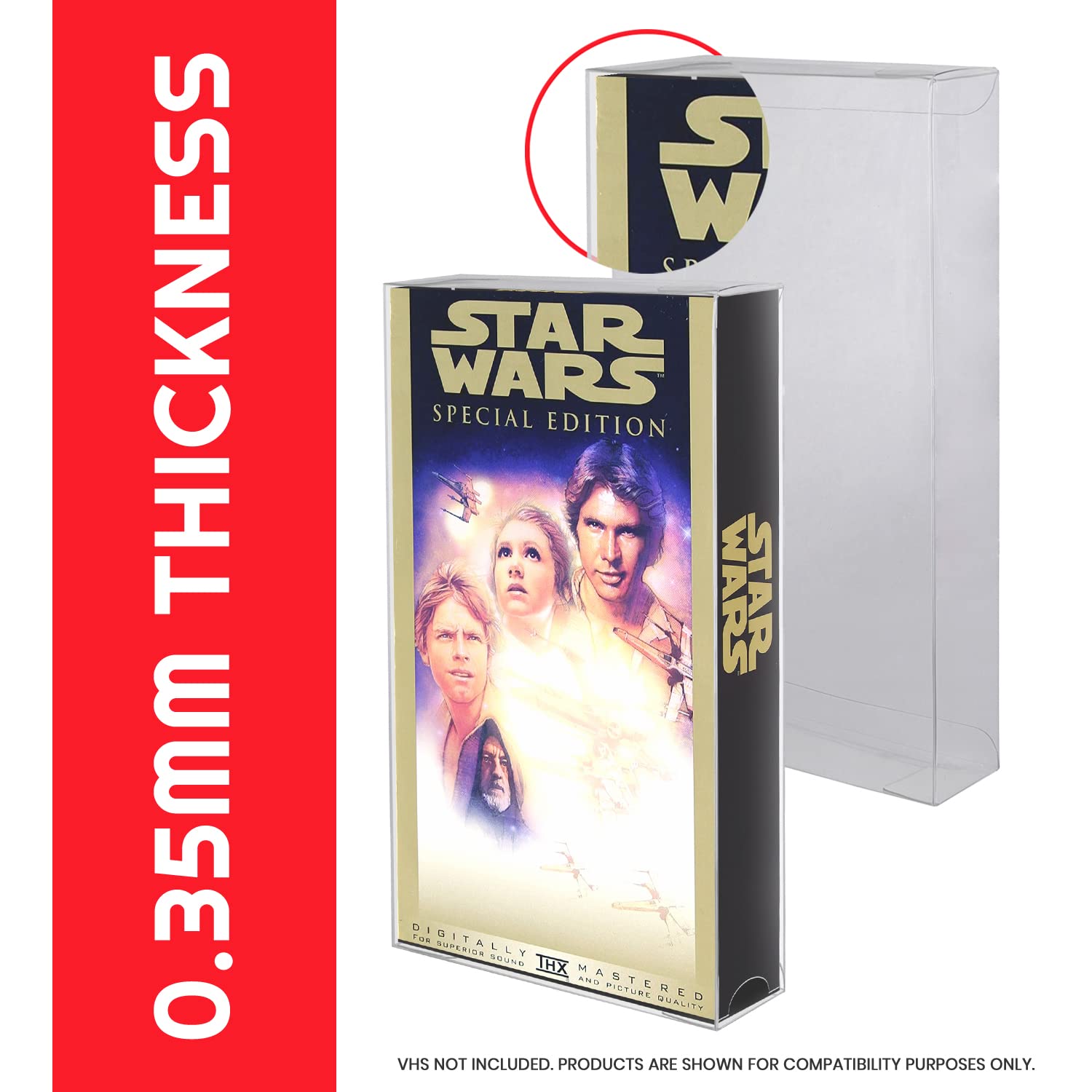 EVORETRO VHS Cassette Tape Plastic Protective Case - [25 Pack] - Clear Archival Grade Material, Display Your Favorite Retro Movies Collection Like Star Wars, Disney Classics, Jurassic Park and More