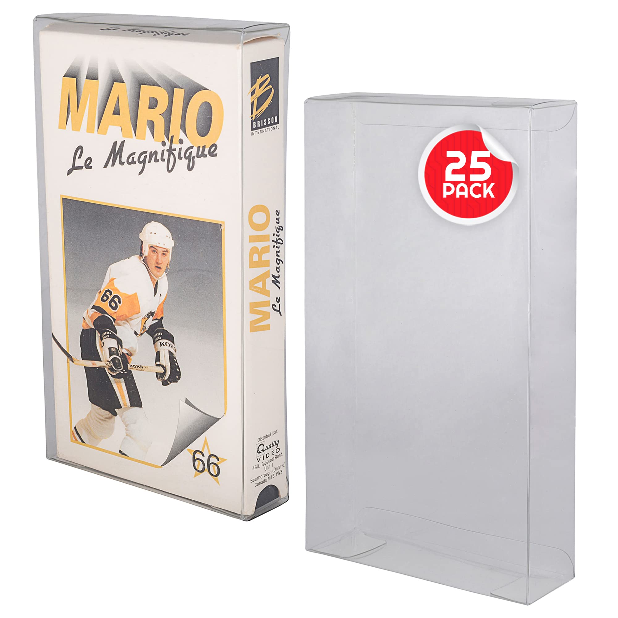 EVORETRO VHS Cassette Tape Plastic Protective Case - [25 Pack] - Clear Archival Grade Material, Display Your Favorite Retro Movies Collection Like Star Wars, Disney Classics, Jurassic Park and More