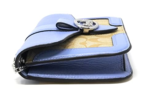 COACH Women's Georgie Crossbody Bag (Signature Canvas - Light Khaki - Marble Blue)
