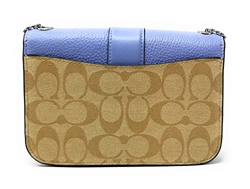 COACH Women's Georgie Crossbody Bag (Signature Canvas - Light Khaki - Marble Blue)