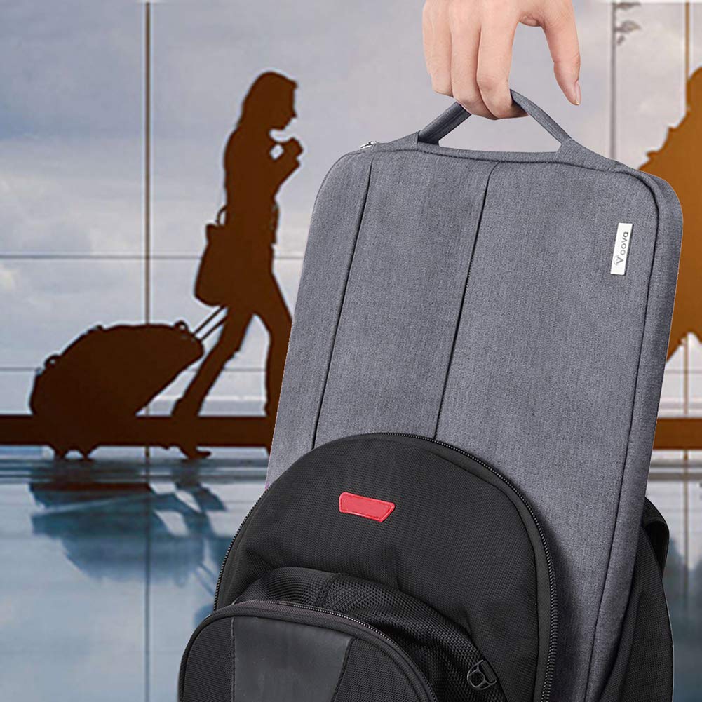 V Voova Laptop Sleeve Carrying Case 15.6 16 Inch, Slim Computer Cover Bag Compatible with MacBook Pro 15/16, Dell xps 15, 15-16 Inch HP Dell Asus Acer Laptop, Grey